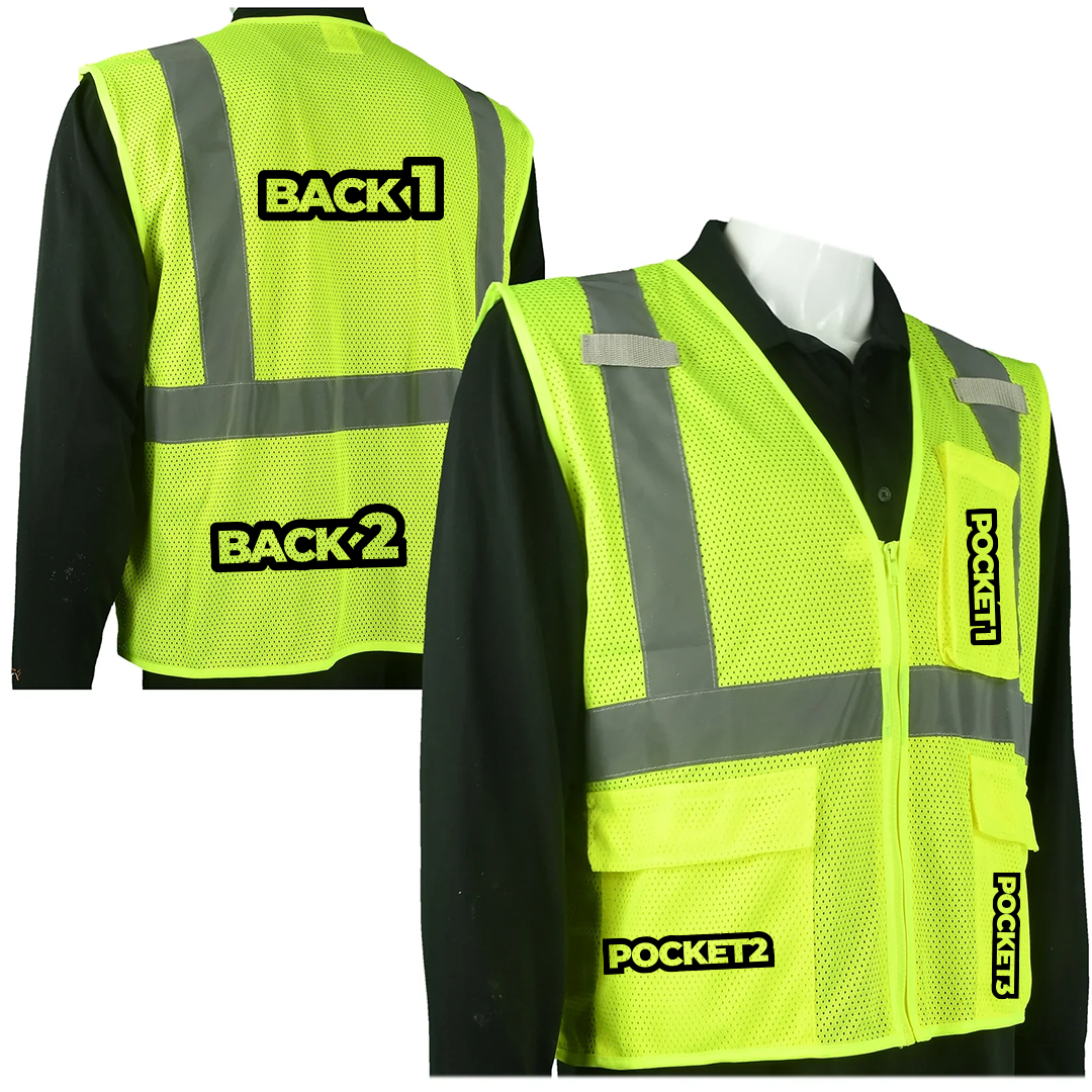 ANSI/ISEA 107-2020 Hi-Vis Yellow Mesh Safety Vest – Custom Safety USA
