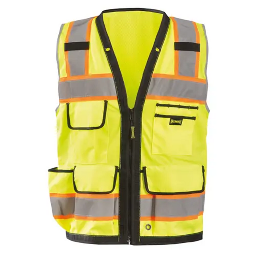 Custom ANSI Class 2 Heavy-Duty Surveyor Safety Vest, High-Visibility ...
