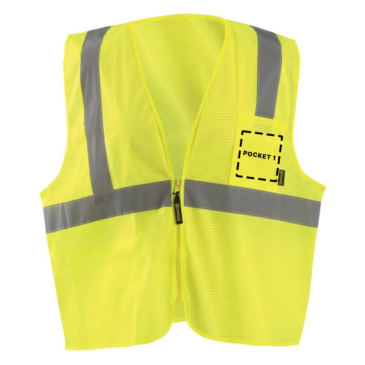 Custom High-Visibility Mesh Zipper Safety Vest – ANSI Class 2, Reflect ...