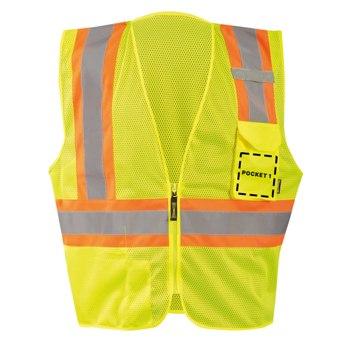 Custom ANSI Class 2, Type R Mesh Safety Vest – Zipper, 3 Pockets ...